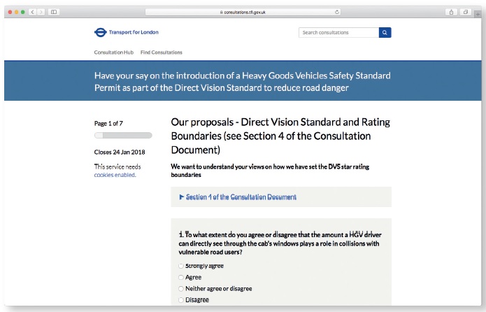 Have your say on new Direct Vision legislation from TfL